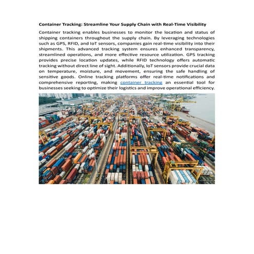 Container Tracking: Streamline Your Supply Chain with Real-Time ...