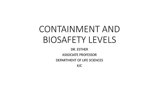 Biosafety | PPTX