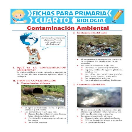 Fichas De Trabajo Sobre La Contaminacion Del Aire Para Niños