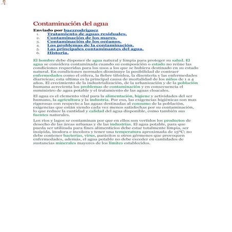 Proyecto ambiental Contaminacion del Agua | PDF