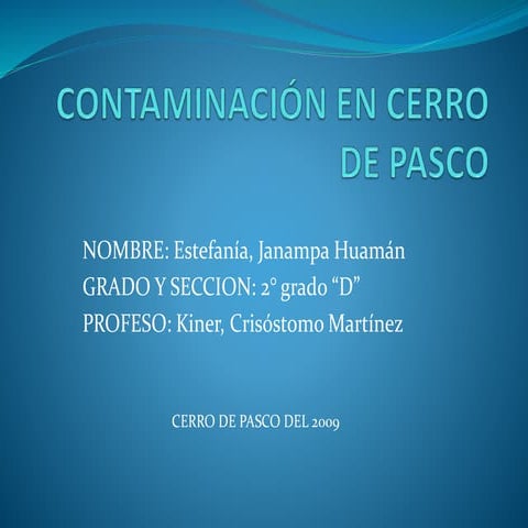 Contaminacion en pasco | PPT