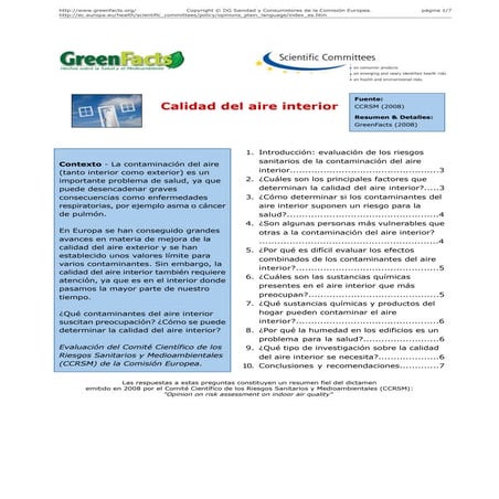 Calidad del aire interior | PDF