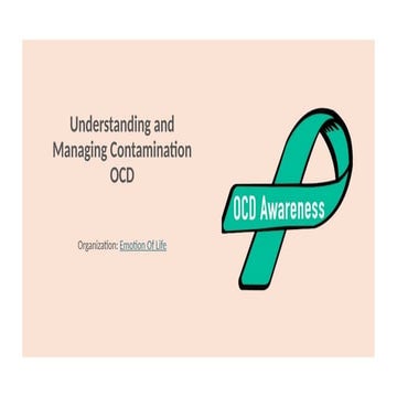 Contamination OCD treatment without medicine | PPTX