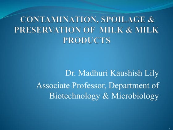 Microbial spoilage of milk and milk product | PDF | Desserts and Baking ...