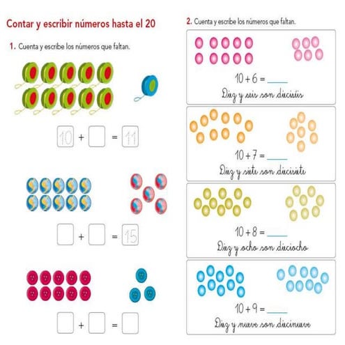 Contar y escribir numeros hasta 20 | DOCX