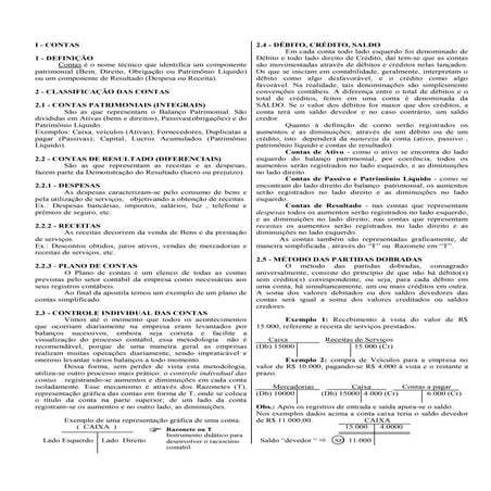 Contas debito credito saldo | PDF