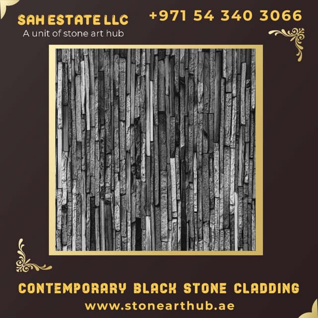 Contemporary Black Stone Cladding - ☎ +971 54 340 3066 | PDF