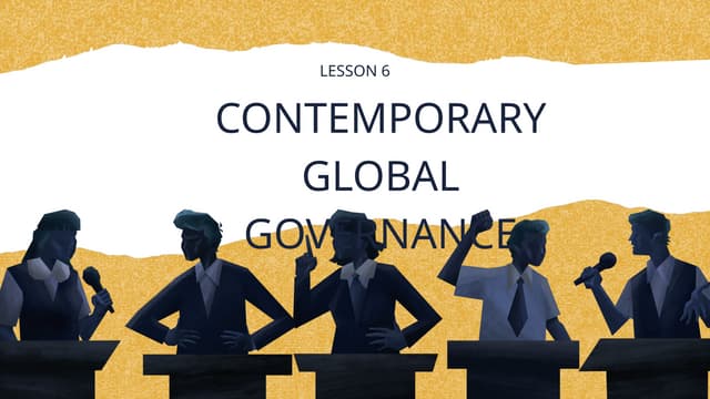 Contemporary Global governance | PPTX