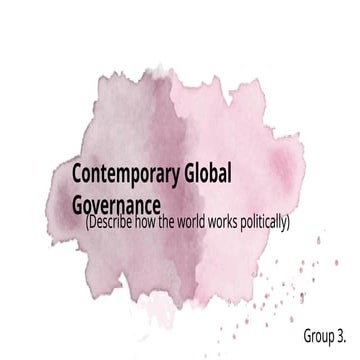 Contemporary Global governance | PPTX