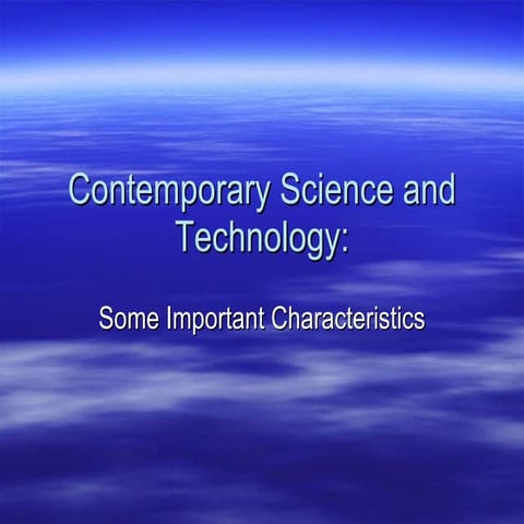 Contemporary Science And Technology | PPT