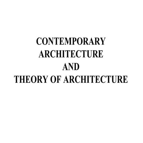 Contemporary architecture | PPT