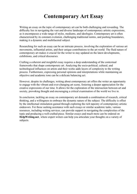 Art Museum Essay. Minot State University | PDF