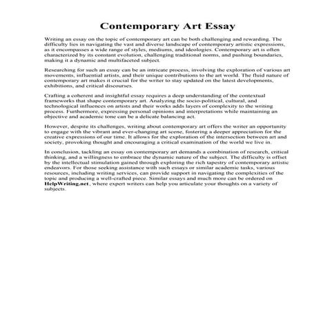 Contemporary Art Essay | PDF
