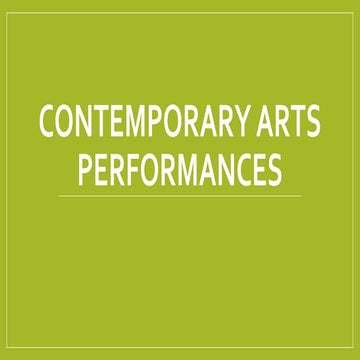 Contemporary arts performances | PPT