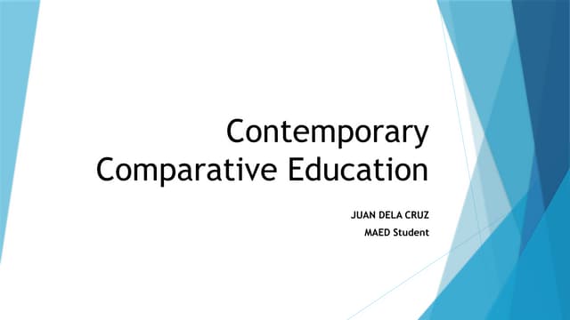 Definition and purpose of comparative education. | PDF