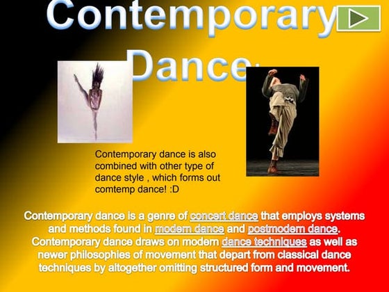 Examples of contemporary dance notes | DOCX
