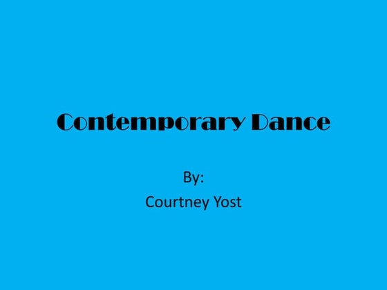 Examples of contemporary dance notes | DOCX