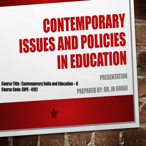 Contemporary Issues in Education (RTI, SSA)) | PPTX