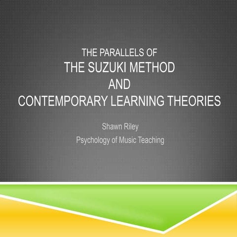Contemporary learning theories and the Suzuki Method | PPTX