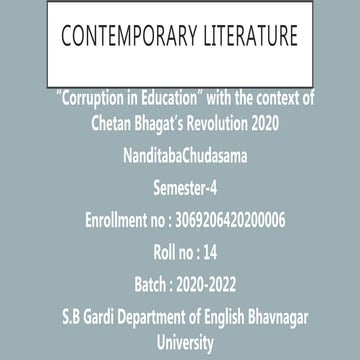 'Contemporary literature' | PPT