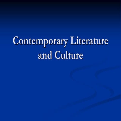 Contemporary literature & culture | PPT