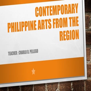 1st Quarter MODULE 2 on CONTEMPORARY PHILIPPINE ARTS from the REGIONS ...