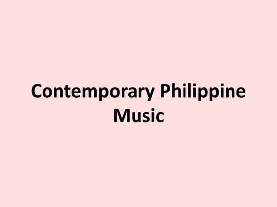 Philippine Contemporary Music | PPT