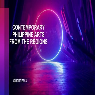 1st Quarter MODULE 1 on CONTEMPORARY PHILIPPINE ARTS from the REGIONS ...