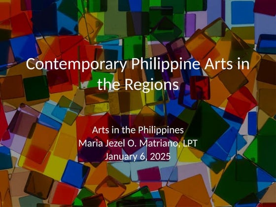 1st Quarter MODULE 2 on CONTEMPORARY PHILIPPINE ARTS from the REGIONS ...