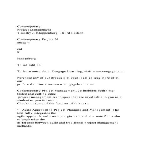 ContemporaryProject ManagementTimothy J. Kloppenborg Th i.docx