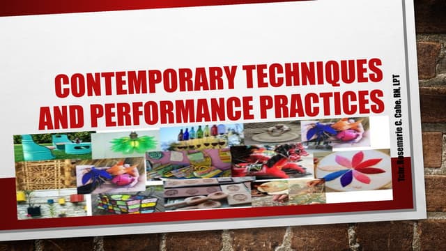 Different Contemporary Art technique and Performance Practices in CPAR (Contemporary Philippine ...