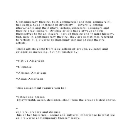 Contemporary theatre, both commercial and non-commercial, has se | DOCX
