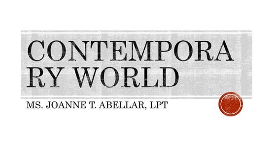 SYLLABUS-SOC-SCI-103-THE-CONTEMPORARY-WORLD-2023-1.docx | College ...