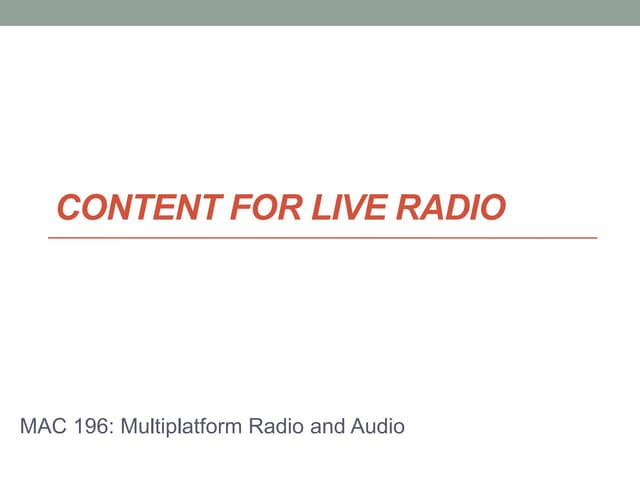 Example radio script | PDF