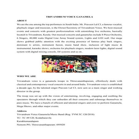 TRIVANDRUM VOICE GANAMELA | PDF