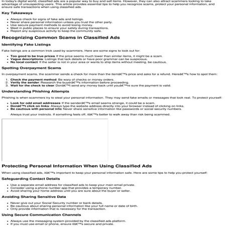 5 Ways to Optimize Your Classified Ads for Mobile Devices | PDF