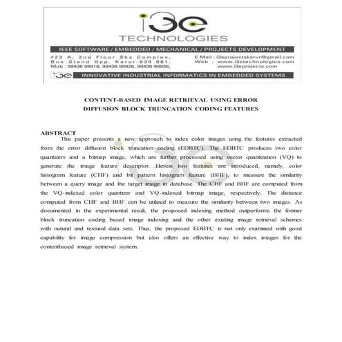 Content Based Image Retrieval Using Error Diffusion Block Truncation
