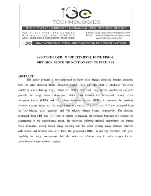 Content Based Image Retrieval Using Error Diffusion Block Truncation