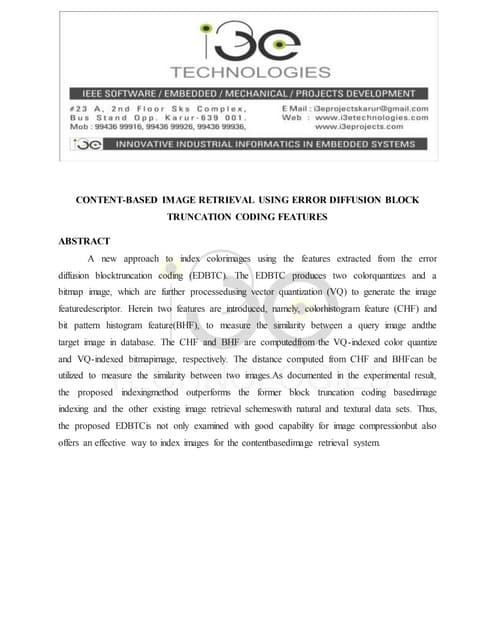 Content Based Image Retrieval Using Error Diffusion Block Truncation