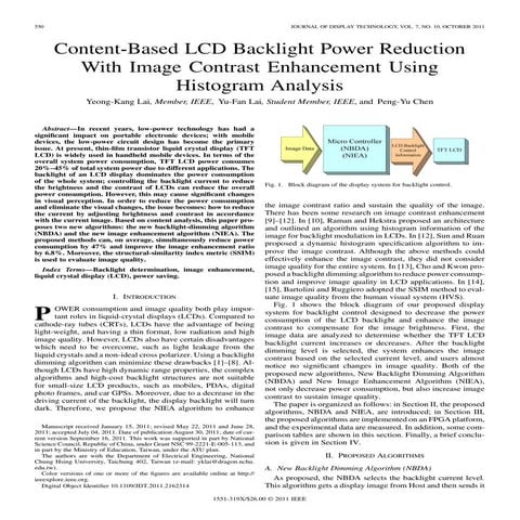 Content based lcd backlight power reduction | PDF
