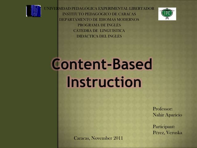 CONTENT BASED INSTRUCTION | PPTX