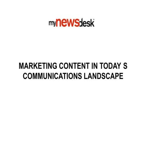 Content in todays communications landscape | PPTX | Social Networking ...