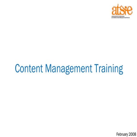 Content Management Training | PPT