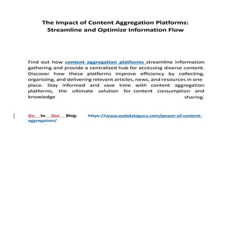 The Impact Of Content Aggregation Platforms Streamline And Optimize