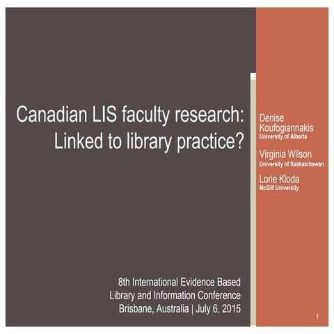 Canadian LIS faculty | PPT