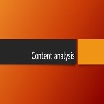 Content analysis | PPT
