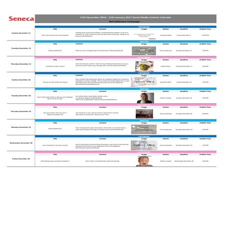 SCCAS - 1-Month Content Calendar | PDF