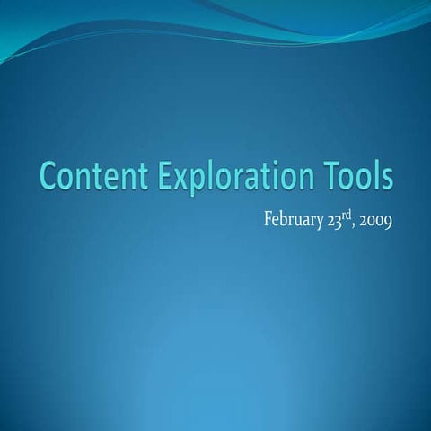Content Exploration Lecture | PPTX | Content Production | Hobbies & Interests
