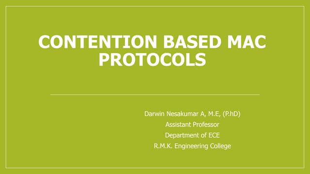 Contention Based Mac Protocols Ppt