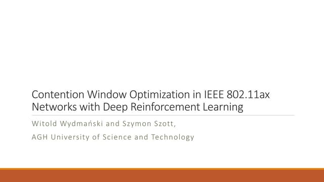 Rlinwifi Contention Window Optimization In Ieee 80211ax Networks With